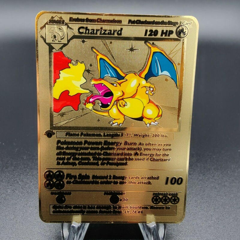 Gold Foil Charizard - Etsy