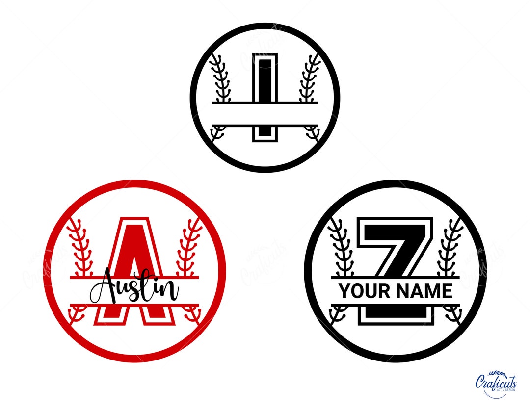 Baseball Split Frame Name SVG, Sport Monogram Alphabet Frame SVG ...