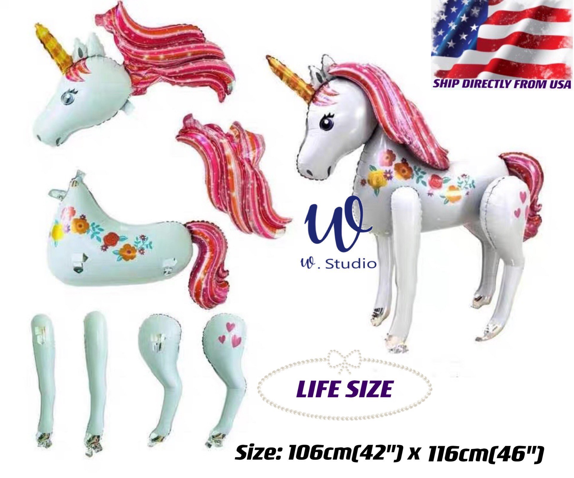 46 Tall Unicorn Airwalker Jumbo Giant Foil Balloon | Etsy