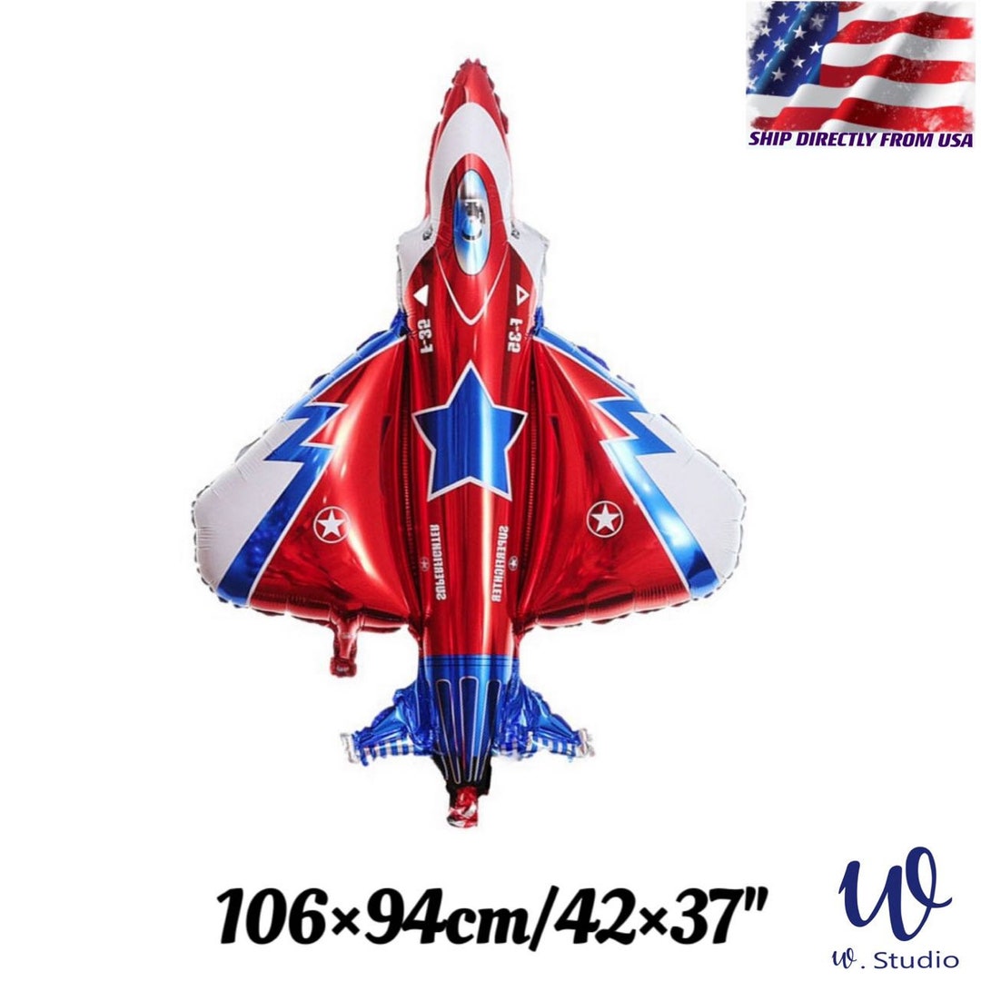 42''/3.3ft Super Fighter Jet Balloon Birthday Boy Girl Themed Pool ...