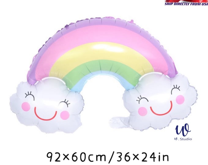 27 Rainbow Number With Crown Balloon Foil - Etsy
