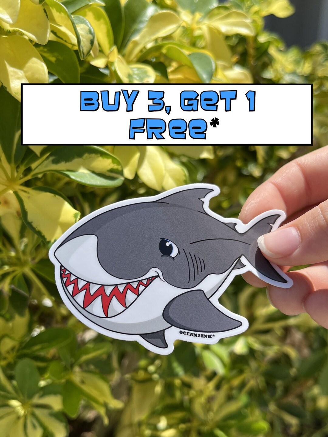 Great White Shark Sticker 3 Cute Shark Sticker - Etsy