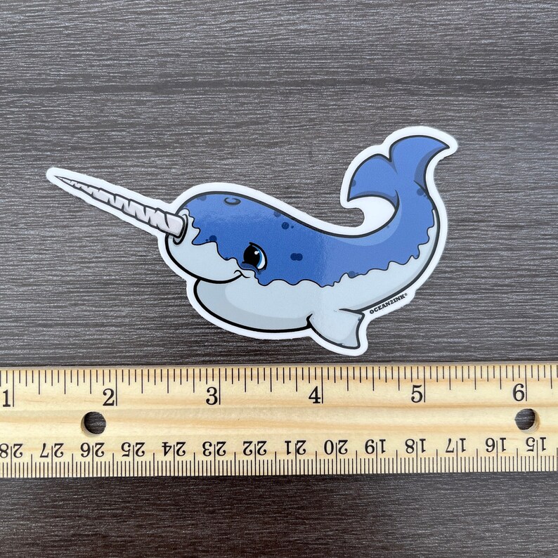 Super Cute Narwhal Sticker 3 Whale Stickers Dolphin - Etsy