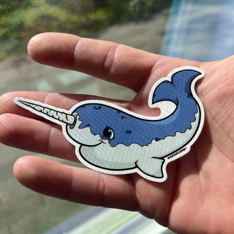 Super Cute Narwhal Sticker 3 Whale Stickers Dolphin - Etsy