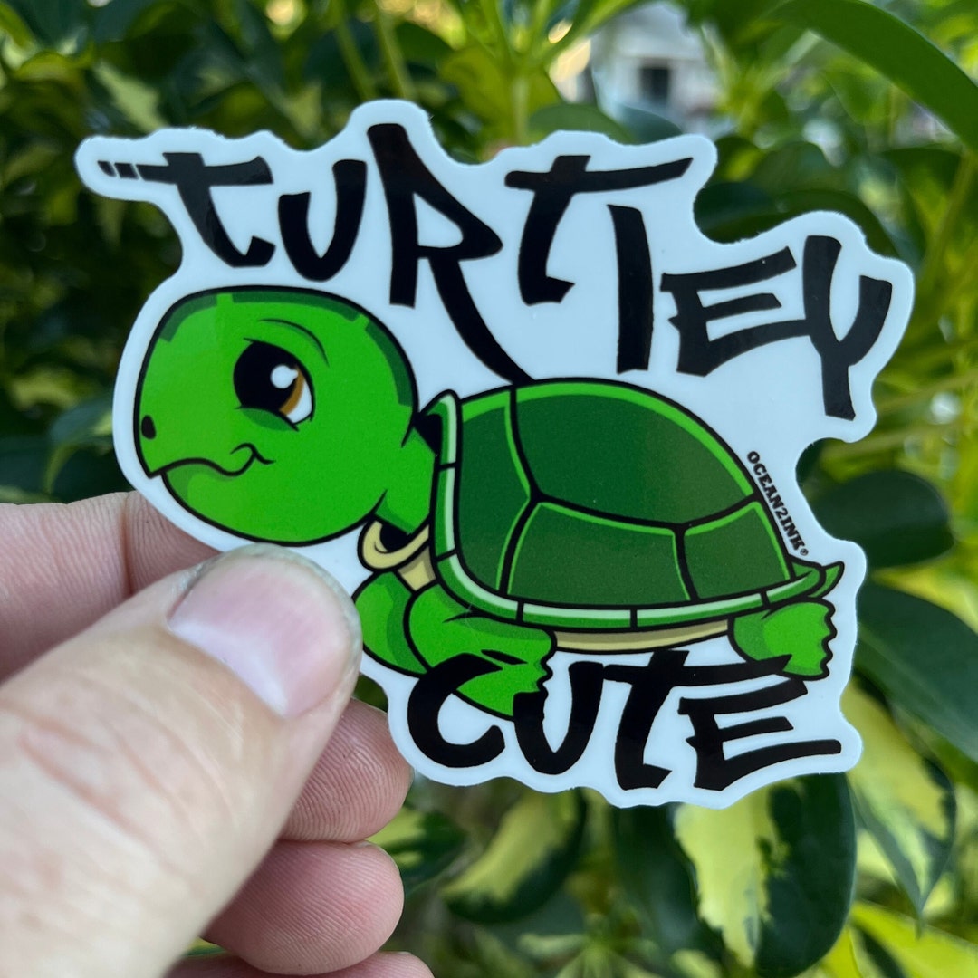 Sea Turtle Sticker- 3" | Turtley Cute Sea Turtle Sticker | Ocean Themed ...