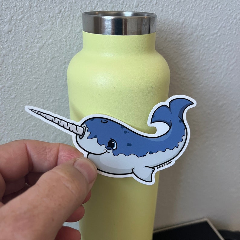 Super Cute Narwhal Sticker 3 Whale Stickers Dolphin - Etsy