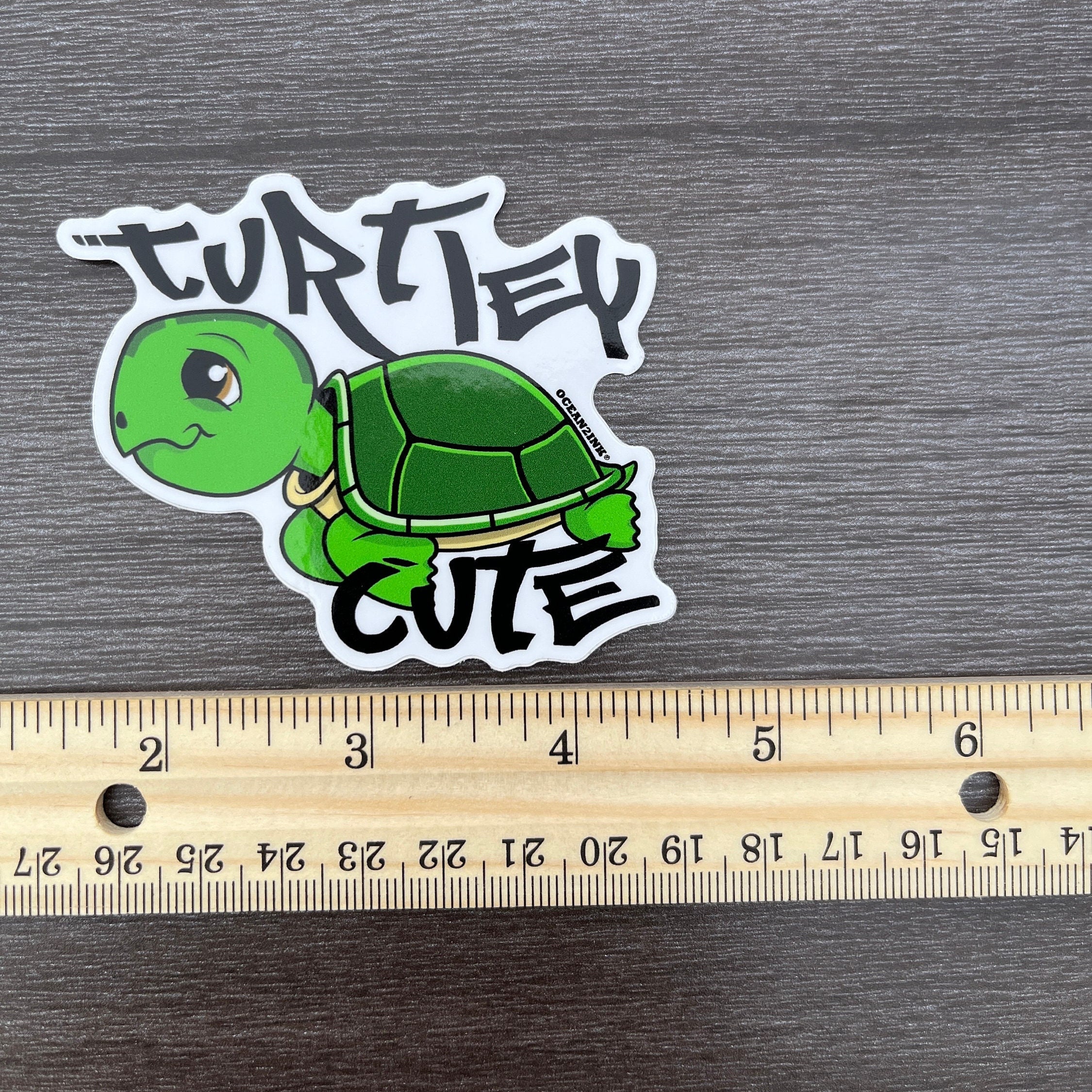 Sea Turtle Sticker 3 Turtley Cute Sea Turtle Sticker Ocean Themed Fun ...