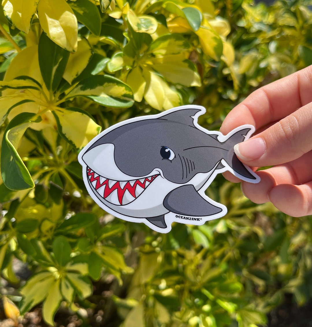 Great White Shark Sticker- 3" | Cute Shark Sticker | Glossy Vinyl - Etsy