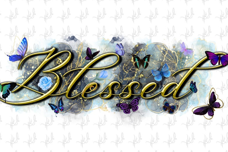 Blessed Butterfly PNG, Tumbler Sublimation Design (digital Download) - Etsy