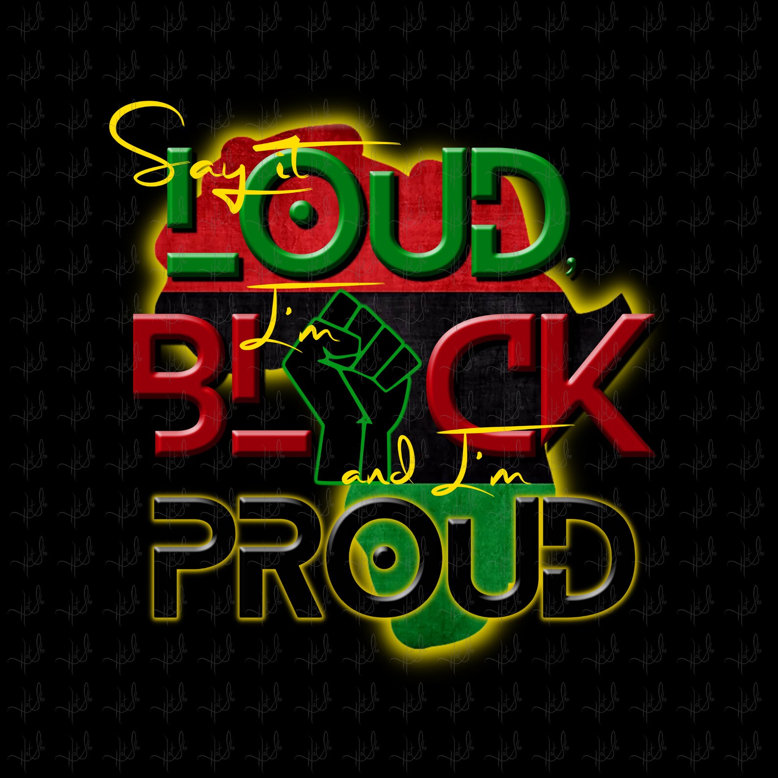 I'm Black and I'm Proud PNG Digital Download for Commercial Use. Black ...