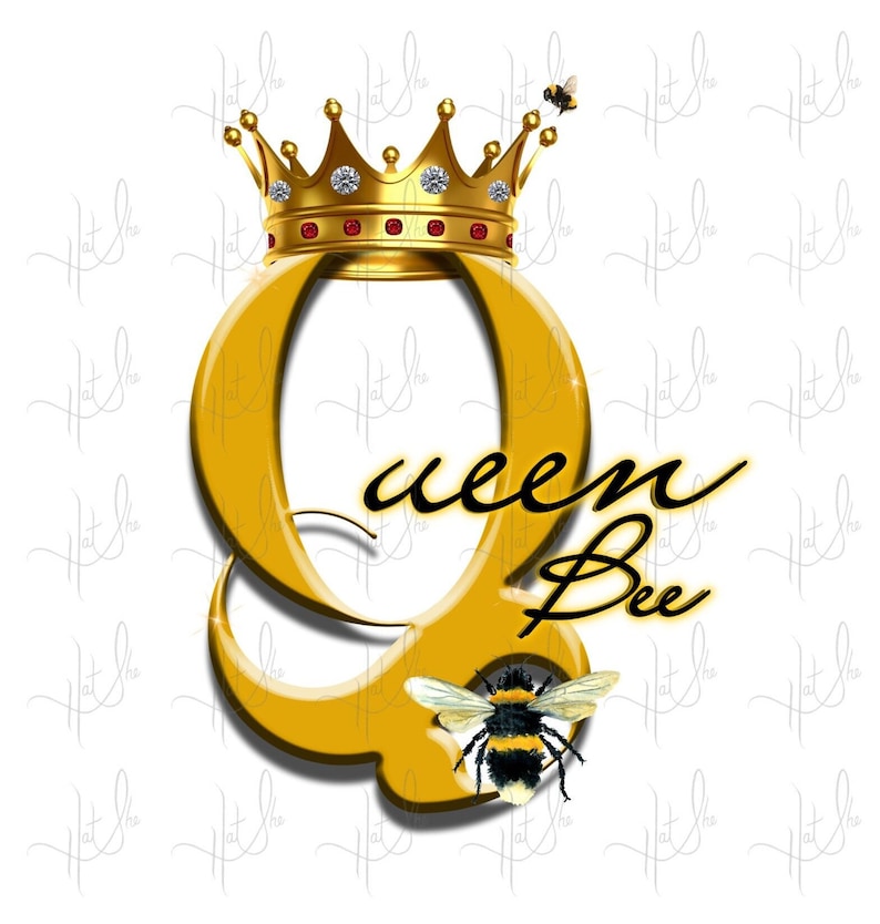 Queen Bee With Crown Clip Art PNG Digital Download for Commercial Use ...
