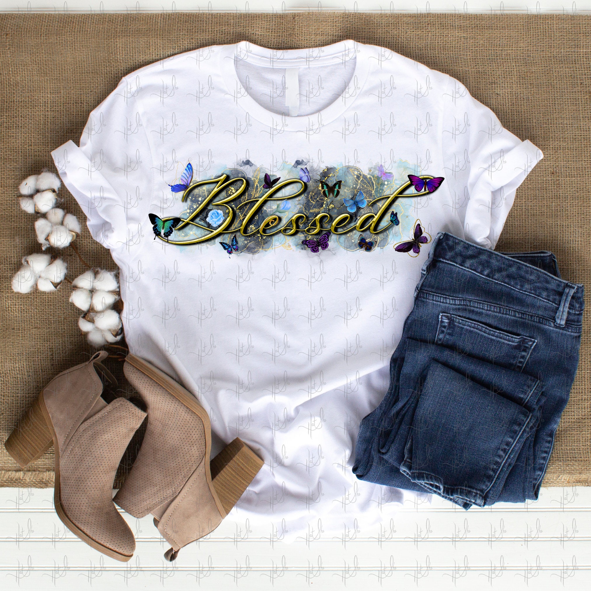 Blessed Butterfly PNG, Tumbler Sublimation Design (digital Download) - Etsy