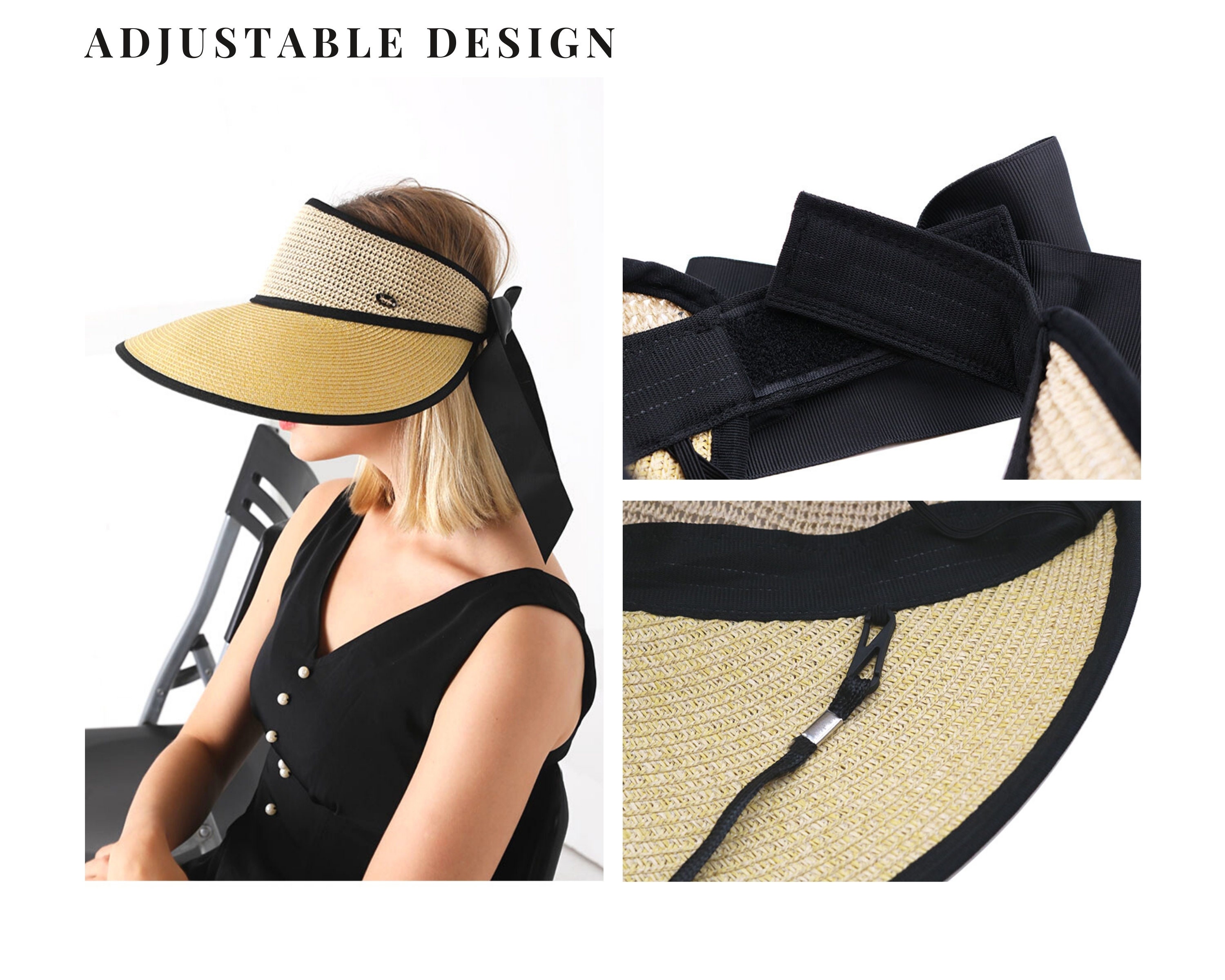 Straw Hat, Straw Beach Visor, Visor Hat, Summer Visor Hat, Visor Cap ...
