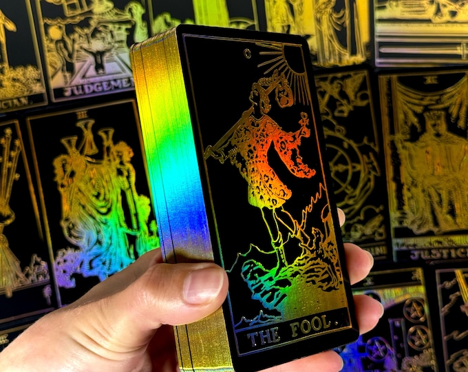 Rainbow Foil Tarot Deck: 78 Cards With Guidebook - Etsy