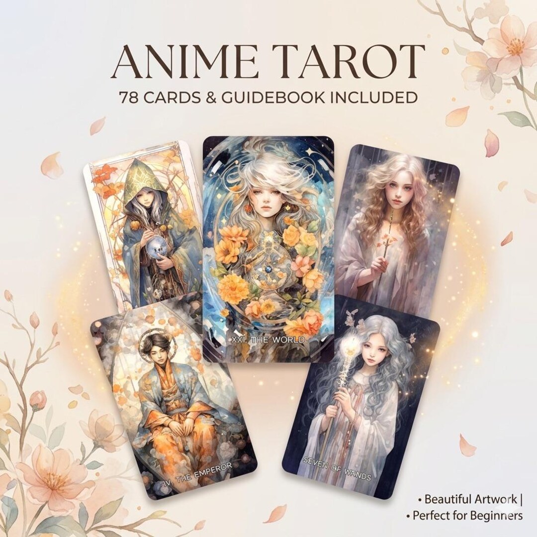 Anime Tarot Card Deck: Borderless With Guidebook - Etsy