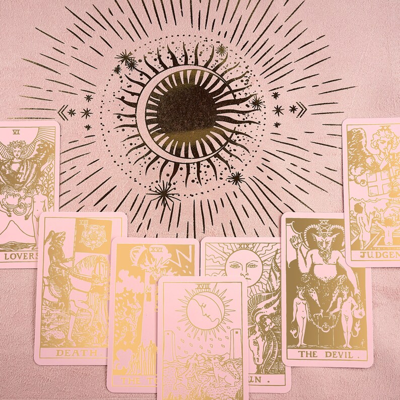 Tarot Deck Pink Gold Oracle Card Deck Deck of Many Things - Etsy