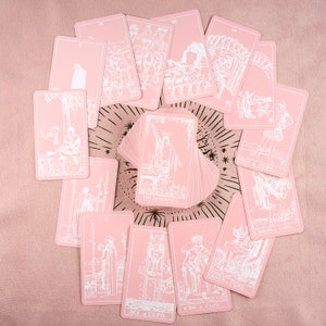 SAME DAY SHIPPING Tarot Deck Pink White Oracle Card Deck Deck of Many ...