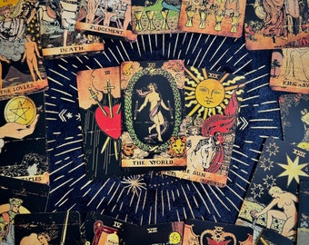 Tarot Deck 78 Cards, Red Black Tarot, Tarot Deck for Beginners, Future ...