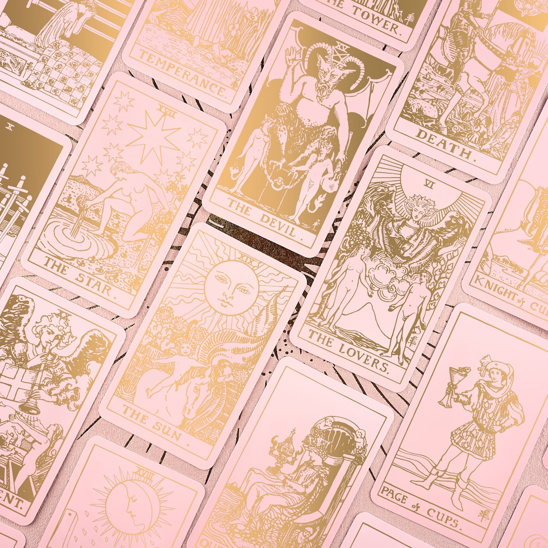 Tarot Deck Pink Gold Oracle Card Deck Deck of Many Things Tarot Card ...