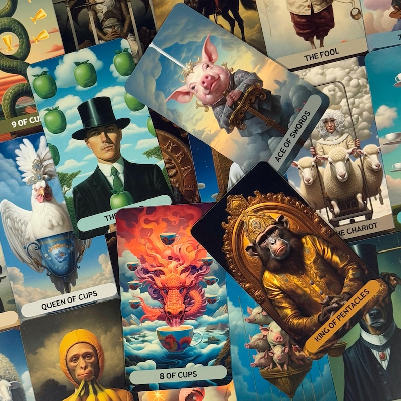 Majestic Realm Tarot Deck | 78 Cards Holographic Foil Edges | Dark ...