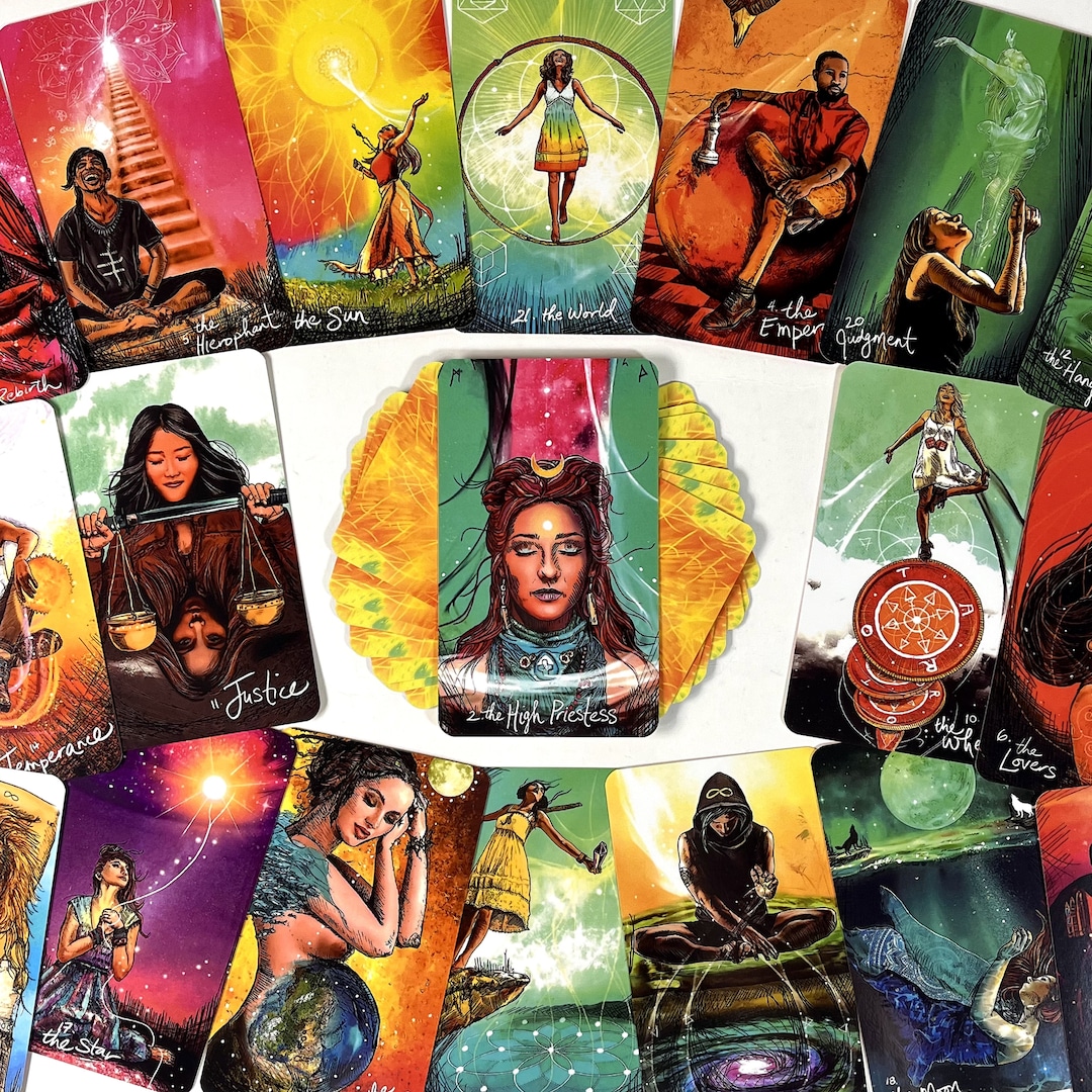 Light Seer's Tarot Card Deck: 78 Borderless Cards With Guidebook - Etsy