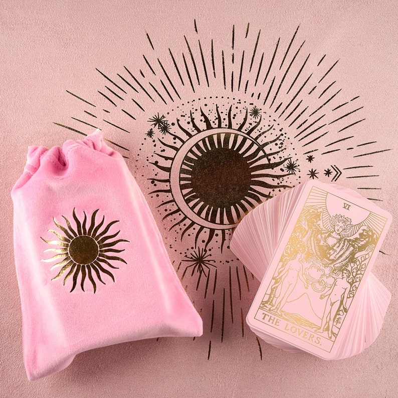 Tarot Deck Pink Gold Oracle Card Deck Deck of Many Things - Etsy