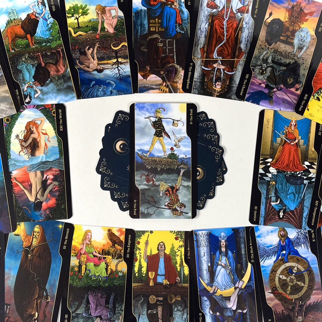 Borderless Tarot Card Deck: 78 Cards With Guidebook - Etsy