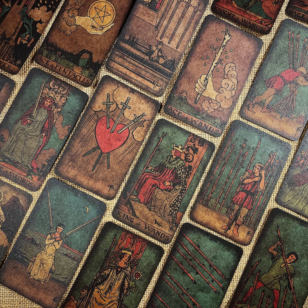 Tarot Card Deck Dark Vintage Borderless Tarot Reading Deck for - Etsy ...