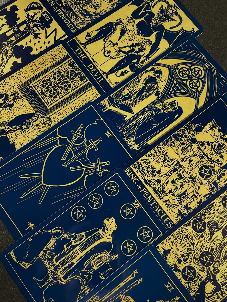 SAME DAY SHIPPING Midnight Blue Tarot Deck With Guidebook - Etsy