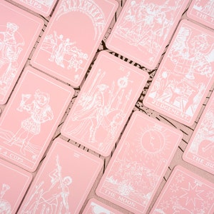 SAME DAY SHIPPING Tarot Deck Pink White Oracle Card Deck Deck of Many ...
