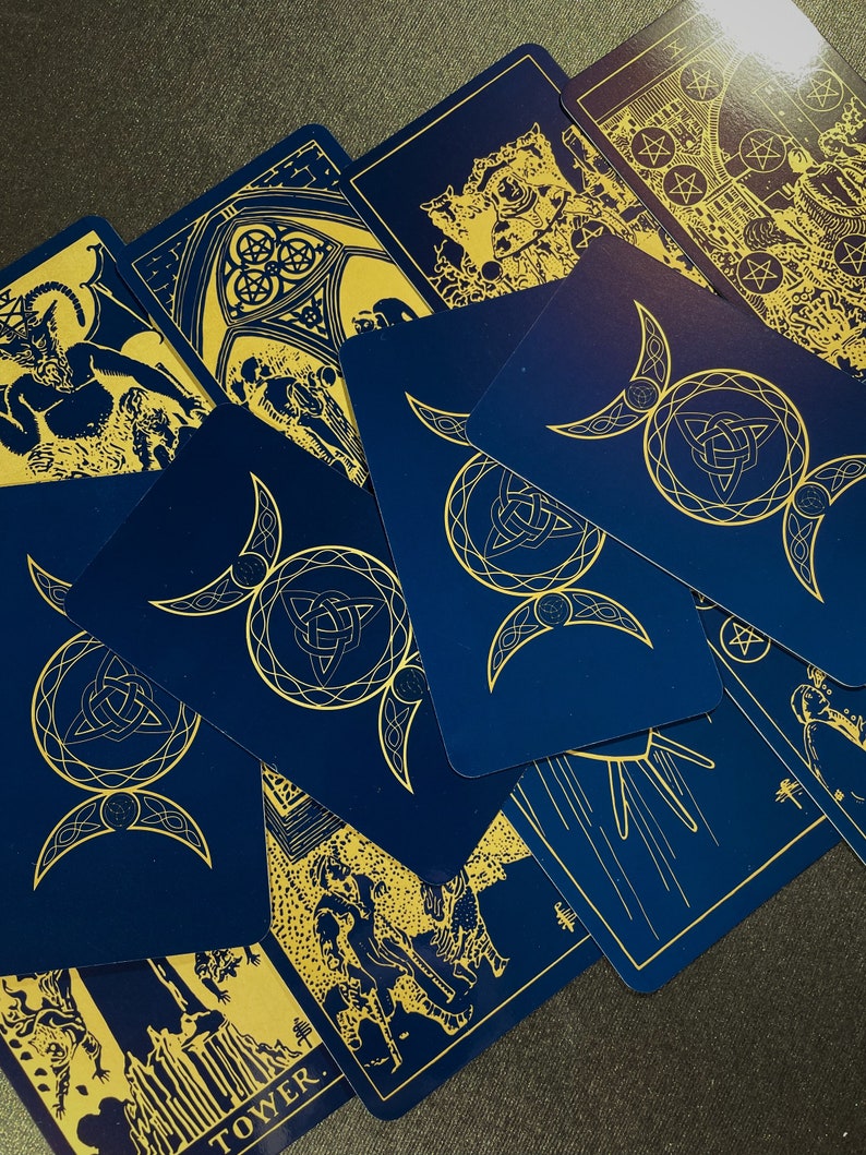 SAME DAY SHIPPING Midnight Blue Tarot Deck With Guidebook - Etsy