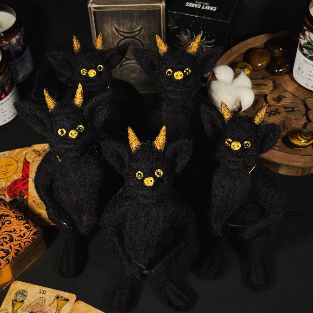 Money Devil Figurine Black – Wool Felted Lucky Charm, Financial ...