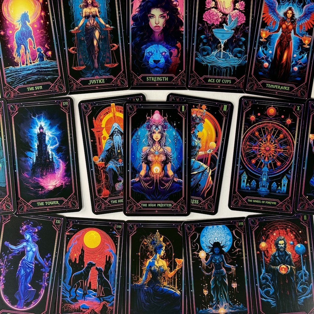 Neon Tarot Cards, 78 Tarot Cards, Original Tarot Cards for Beginners ...