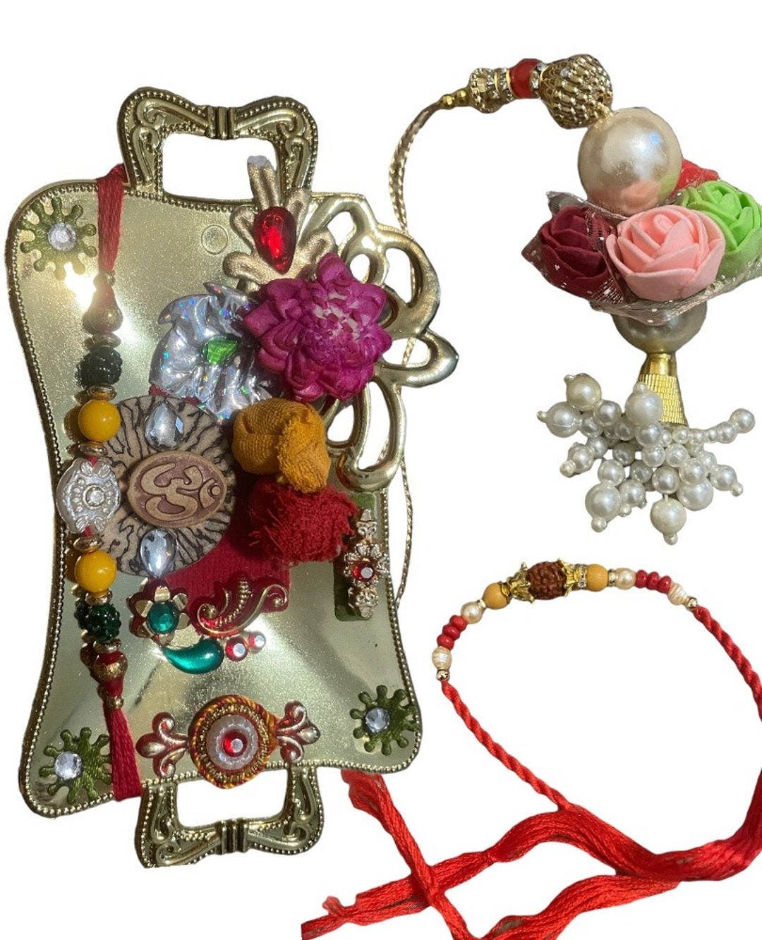 Splendid Raksha Bandhan Set With Rectangular Thali Rakhi Lumba - Etsy