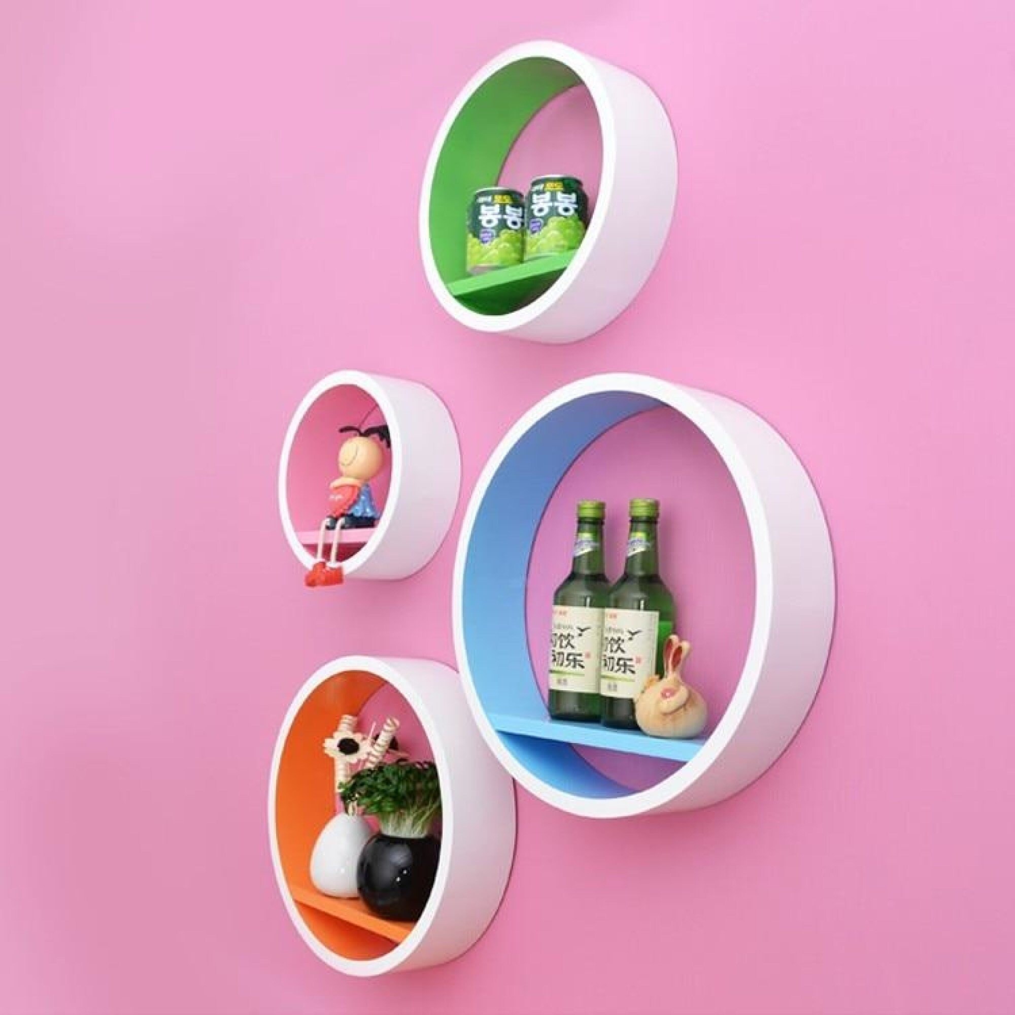 4PCS Creative Round Wall Shelves for Decor - Etsy