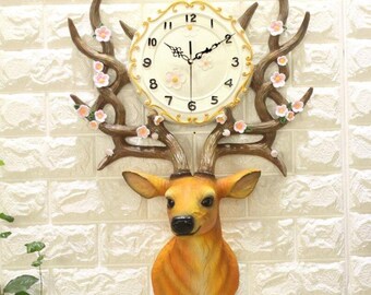 Deer Head Wall Clock | Etsy
