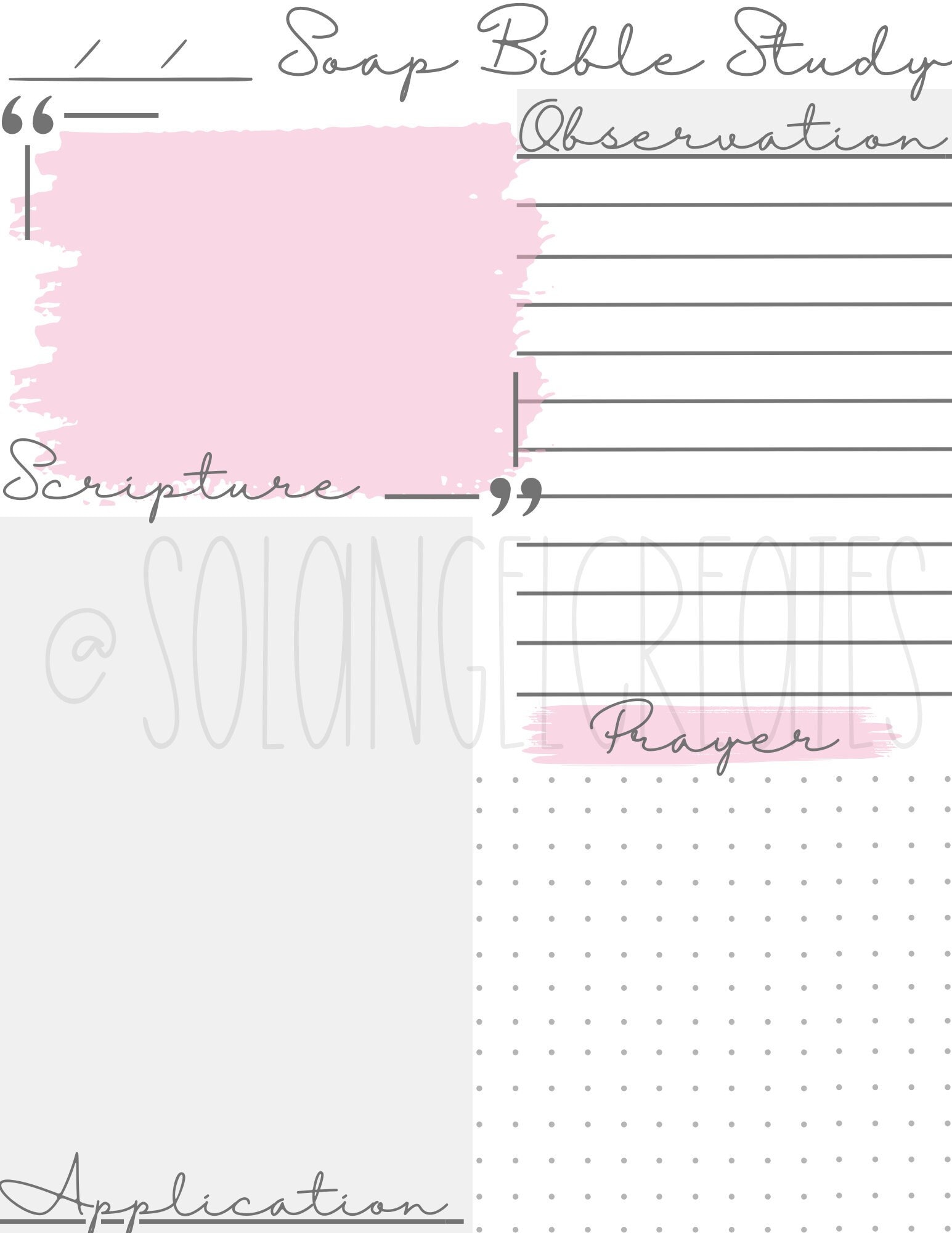 Soap Bible Study Method, Bible Study, Soap Bible Journal, Soap Bible Study Template, Bible ...