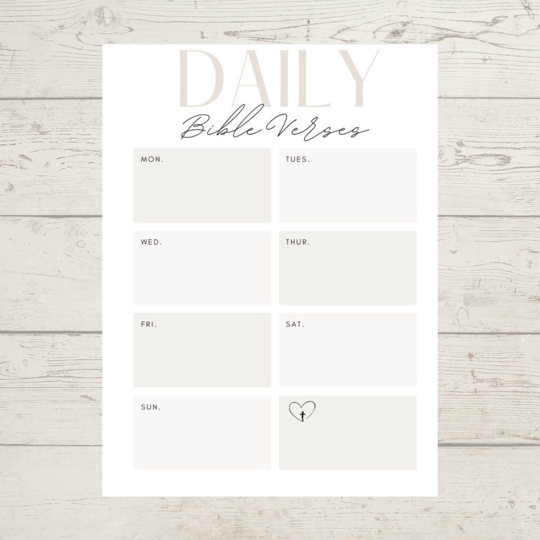 Daily Verses, Digital Download, Weekly Verses, Daily Bible Verse. - Etsy