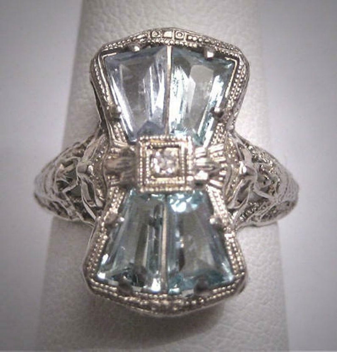 Antique Filigree Vintage Inspire Ring, Wedding Engagement Ring, Retro ...