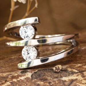 Bypass Shank Ring Tension Set Ring Three Shank Ring Two - Etsy