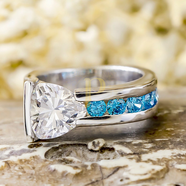 Tension Set & Channel Setting Ring Trillion or Round Diamond - Etsy