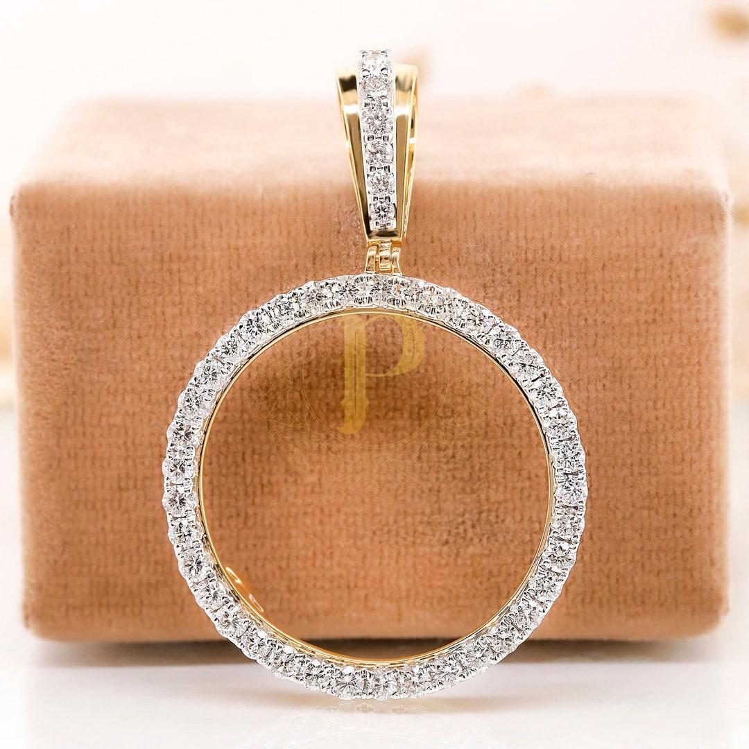 2.50TCW Round Cut Moissanite Diamond Circle Pendant, Men or Woman's ...