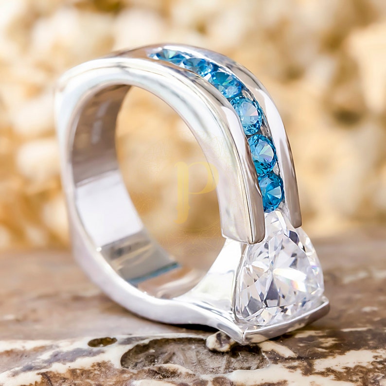 Tension Set & Channel Setting Ring Trillion or Round Diamond - Etsy