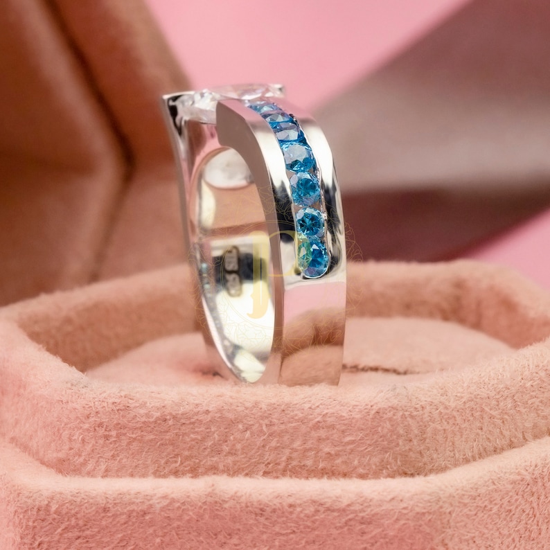 Tension Set & Channel Setting Ring Trillion or Round Diamond - Etsy