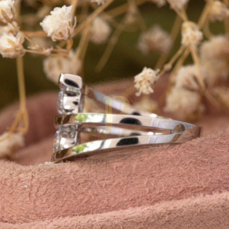 Bypass Shank Ring Tension Set Ring Three Shank Ring Two - Etsy