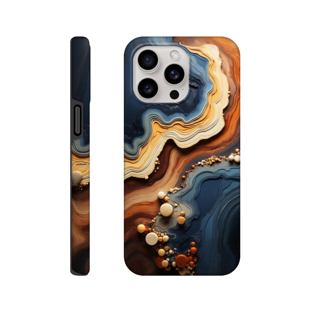 Abstract Marble Swirl Phone Case - Vivid Textured Art for iPhone ...