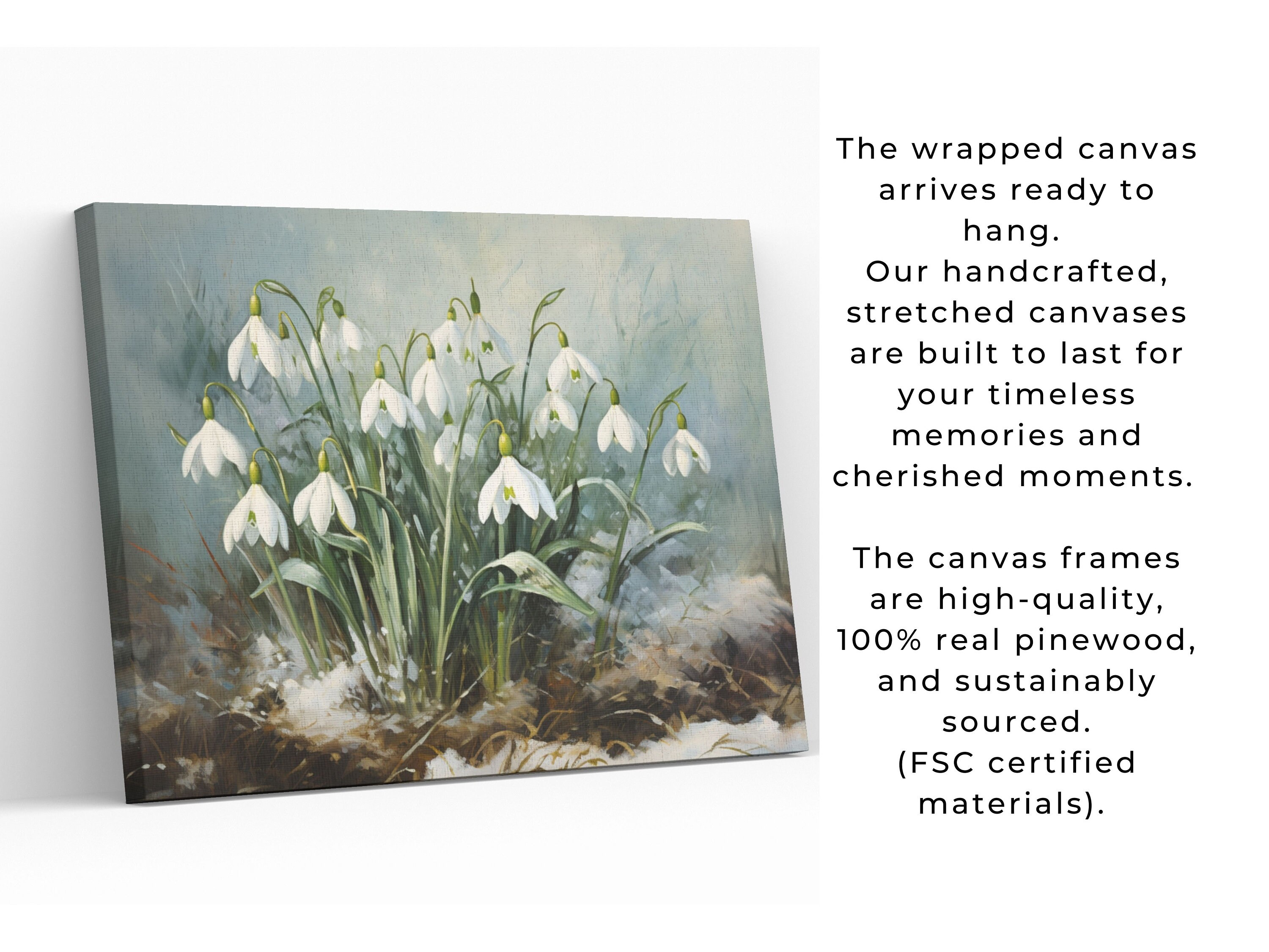 Captivating Snowdrops Oil Pastel Print Symbolic Spring Artwork, Canvas ...