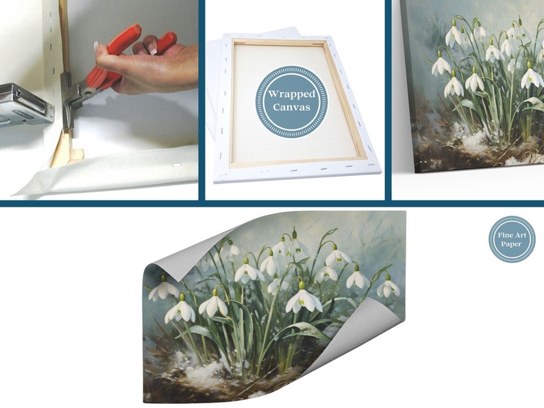 Captivating Snowdrops Oil Pastel Print Symbolic Spring Artwork, Canvas ...