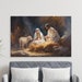 Watercolor Nativity Scene: Mary, Joseph and Baby Jesus in a Humble ...