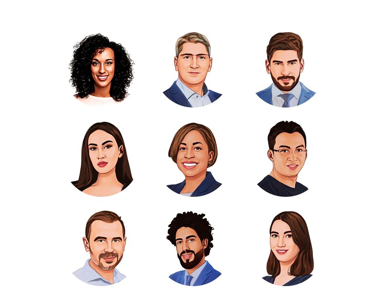 Custom Avatar From Photo Illustrated Avatars for Team - Etsy